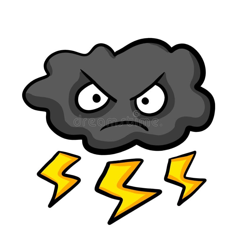 Angry Thunder Cloud Character Cartoon Stock Vector - Illustration of ... Angry Thunder Cloud Character Cartoon Stock Vector - Illustration of ...