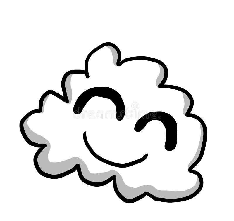 Very Happy Cartoon Cloud stock illustration. Illustration of fluffy ...
