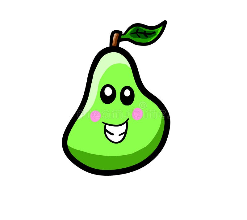 Smiling Cartoon Pear stock illustration. Illustration of character ...
