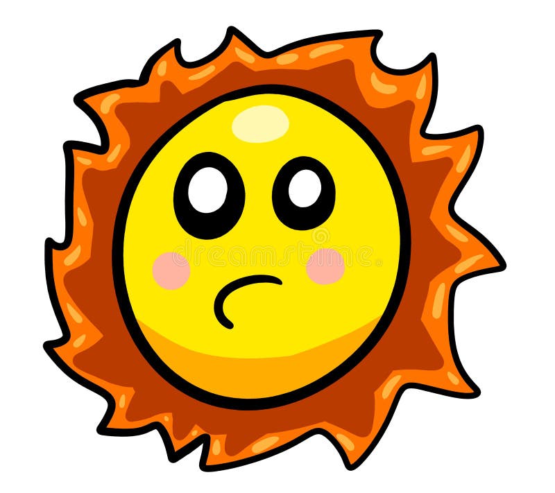 A Very Bored Cartoon Sun stock illustration. Illustration of cartoon ...
