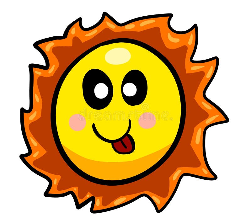 A Very Silly Cartoon Sun stock illustration. Illustration of japanese ...