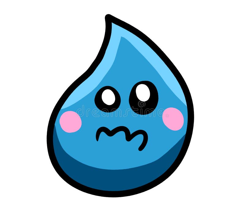 Scared Cartoon Water Drop stock vector. Illustration of water - 47753470