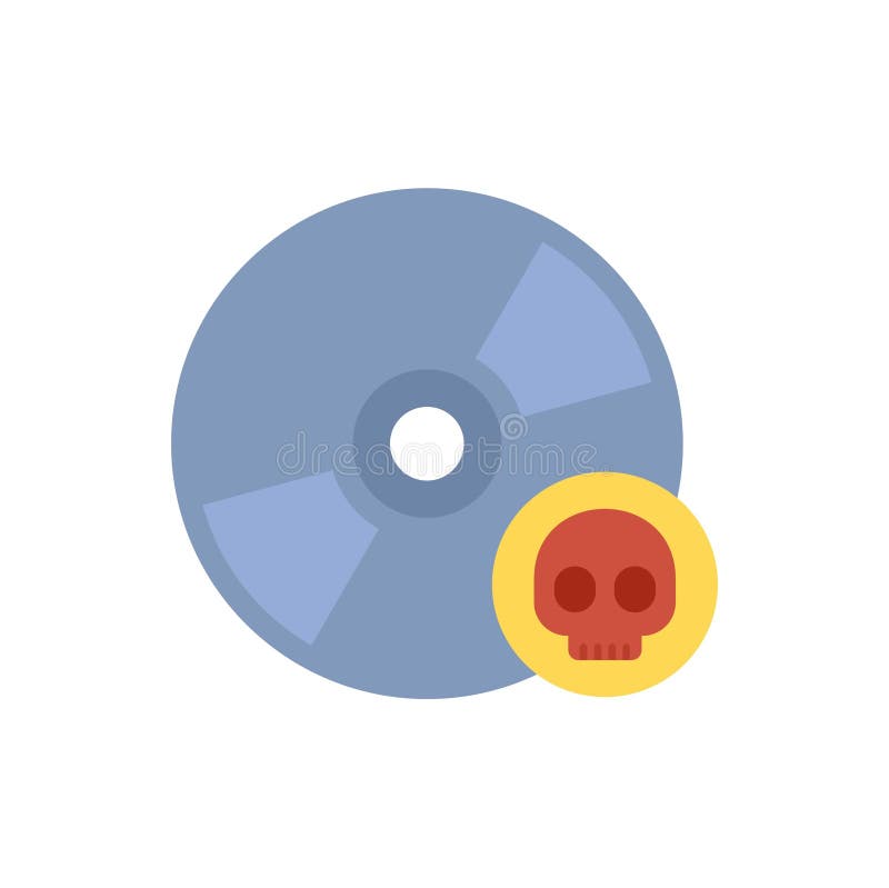 Infected Cd Rom Presenting a Digital Threat with Skull Icon Stock ...