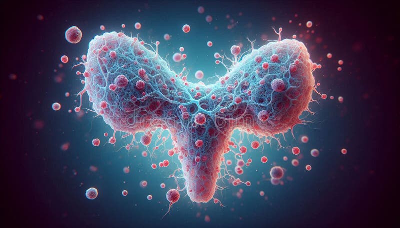 Digital Illustration of Cellular Structures and Particles Stock ...