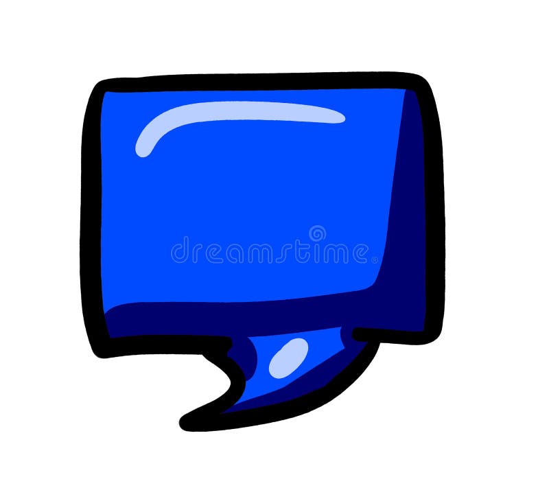 Cool Blue Comic Chat Icon stock illustration. Illustration of ...