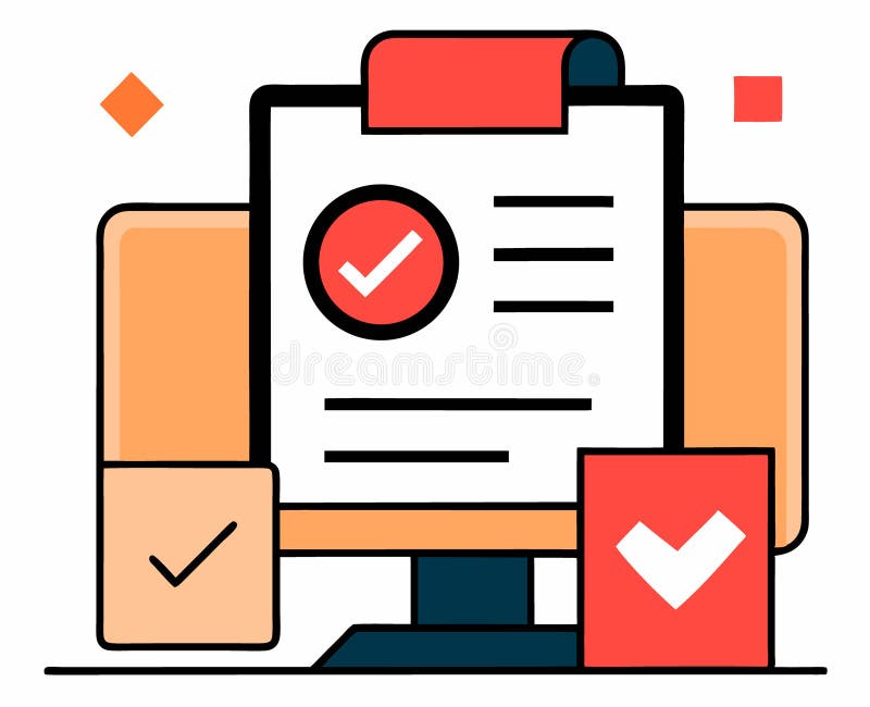 Document Approval and Task Completion Checklist Stock Illustration ...