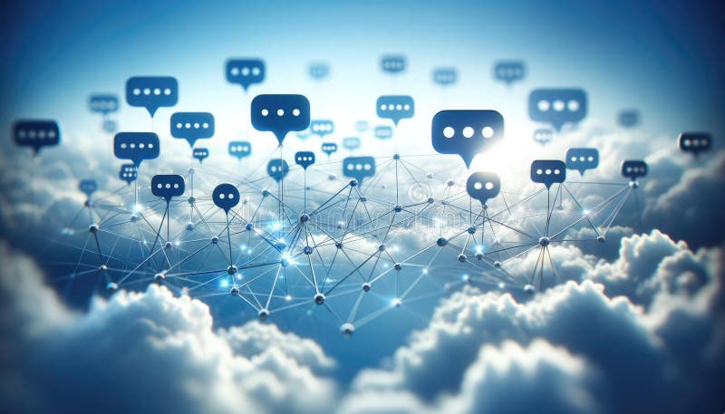 Cloud Computing Network Concept with Chat Bubbles, AI Generated Stock ...