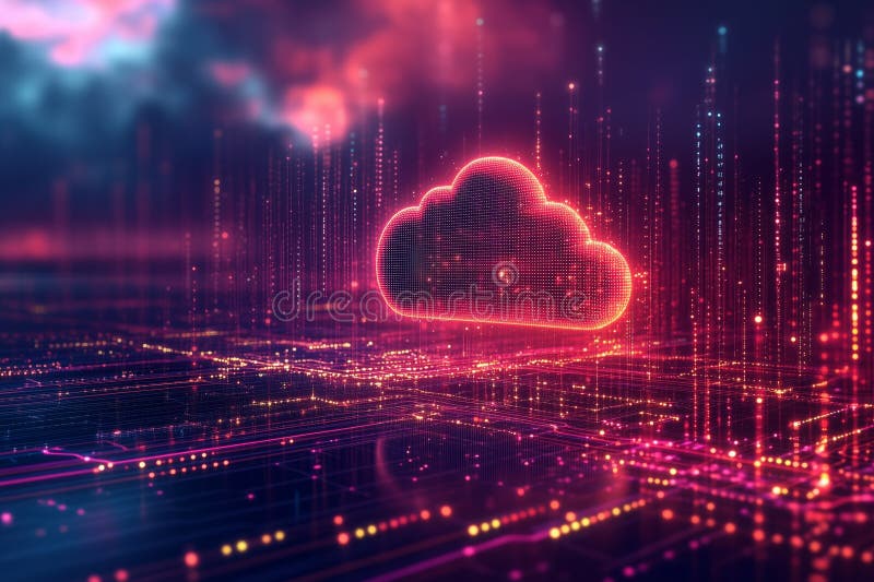 Digital Illustration of Cloud Icon, Storage and Cyber Security Concept ... Digital Illustration of Cloud Icon, Storage and Cyber Security Concept ...