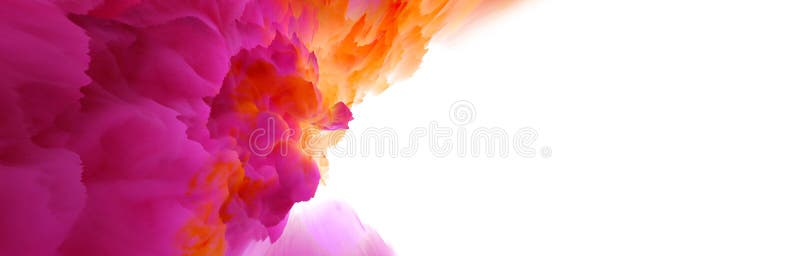 Digital Illustration. Color Blot Splash. Abstract Long Horizontal ...