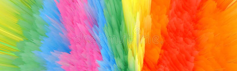 Digital Illustration. Color Blot Splash. Abstract Long Horizontal ...