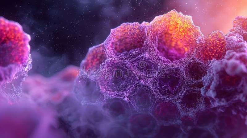 A Digital Illustration of a Complex, Organic Structure with a Vibrant ...