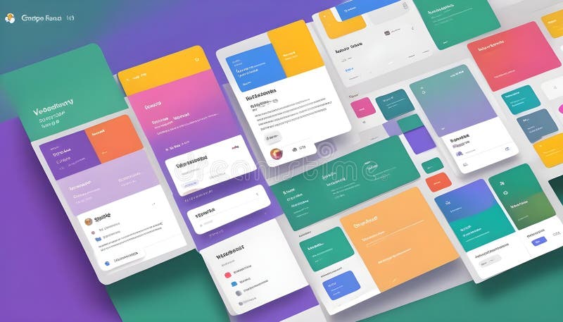 A Digital Illustration of a Complex User Interface Design with a ...