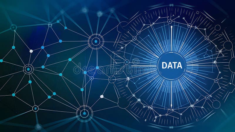 Digital Illustration of Computer Technology Background with Network ...
