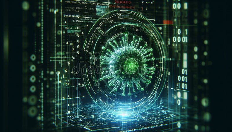 Digital Illustration of a Computer Virus Concept Stock Illustration ...