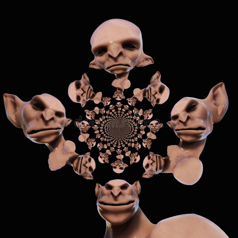 Digital Illustration of a Creepy Creature Stock Illustration ...