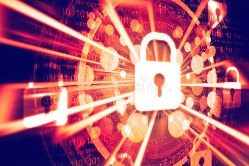 Digital Illustration of Cyber Security Concept Stock Illustration ...