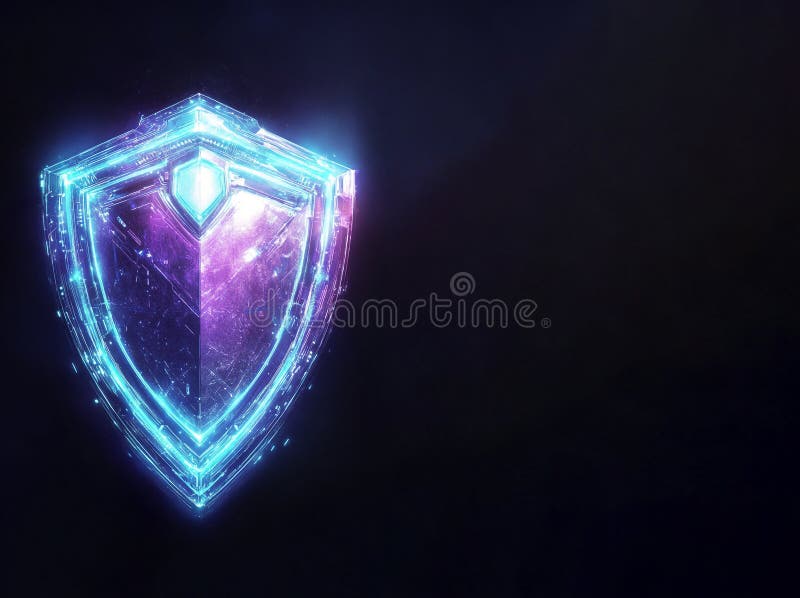 Digital Illustration of Cyber Security Shield with MicroChip Like ...