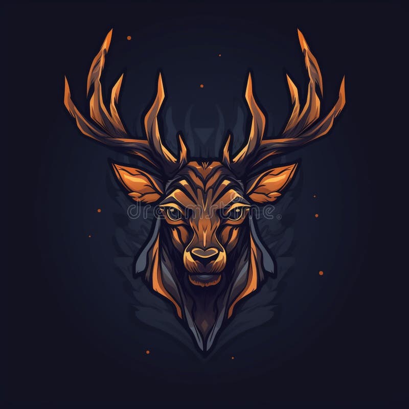 Digital Illustration 2D Deer Logo Stock Illustration - Illustration of ...