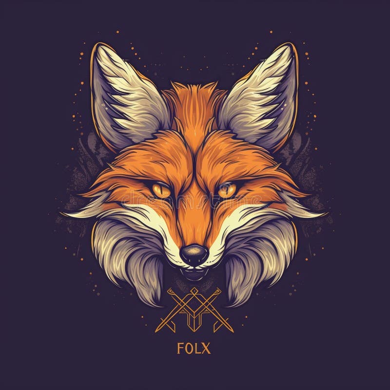 Digital Illustration 2D Fox Logo Stock Illustration - Illustration of ...