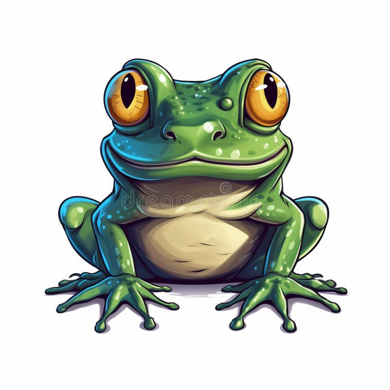 Digital Illustration 2D Frog Logo Stock Illustration - Illustration of ...