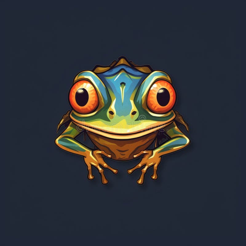 Digital Illustration 2D Frog Logo Stock Illustration - Illustration of ...