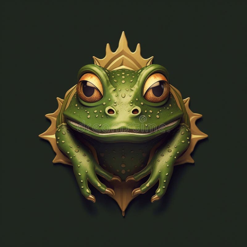 Digital Illustration 2D Frog Logo Stock Illustration - Illustration of ...