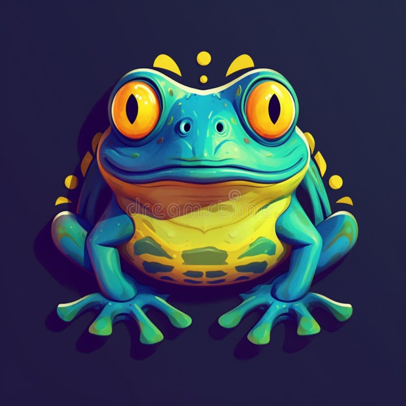 Digital Illustration 2D Frog Logo Stock Illustration - Illustration of ...