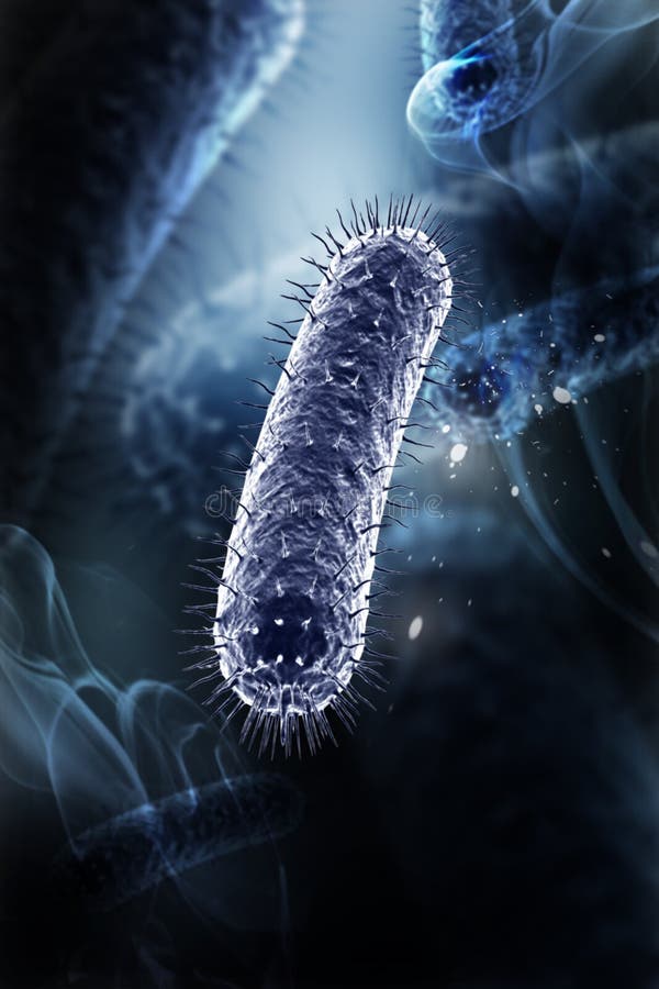 3d Rendered Bacteria Cells in Colour Background Stock Illustration ...
