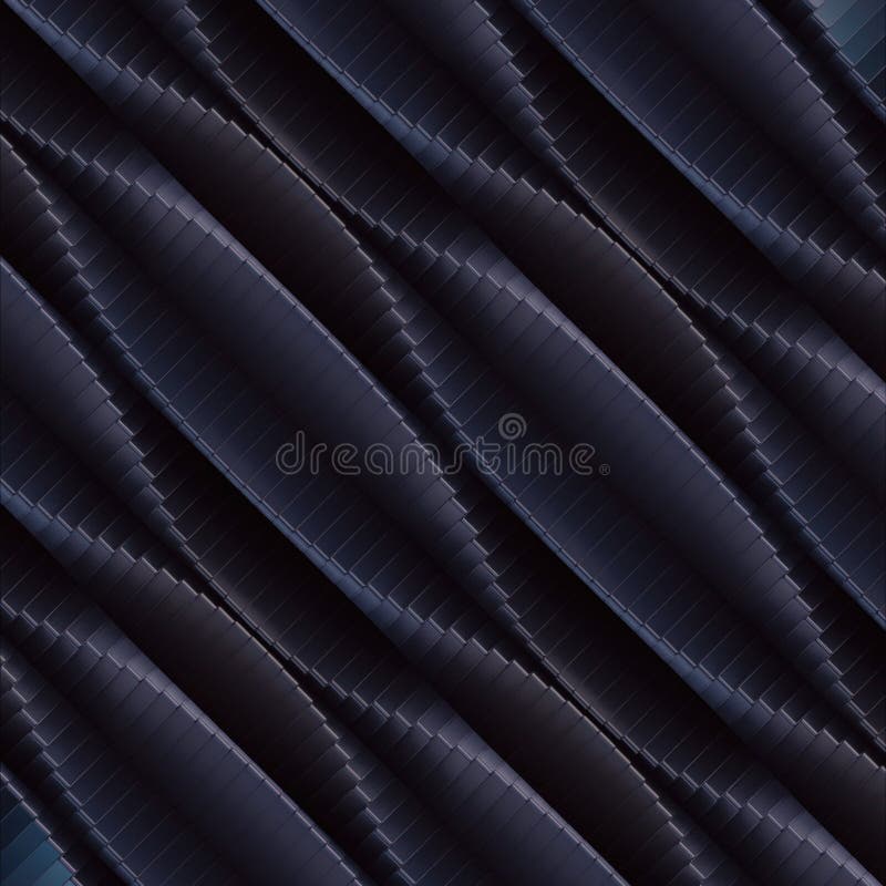 Digital Illustration of Dark Glossy Small Rectangles Arranged in a Wavy ...
