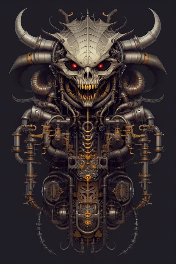 A Digital Illustration of a Demonic Looking Robot. Generative AI Image ...