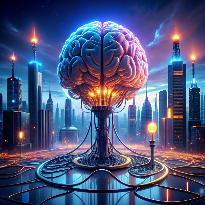 Digital Illustration Depicting the Concept of Advanced Smart Brain ...