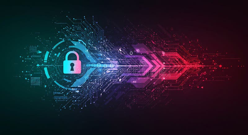 A Digital Illustration Depicting a Cybersecurity Concept, Featuring a ...