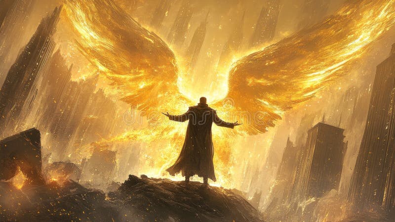 A Digital Illustration Depicting a Wizard Conjuring the Phoenix from ...