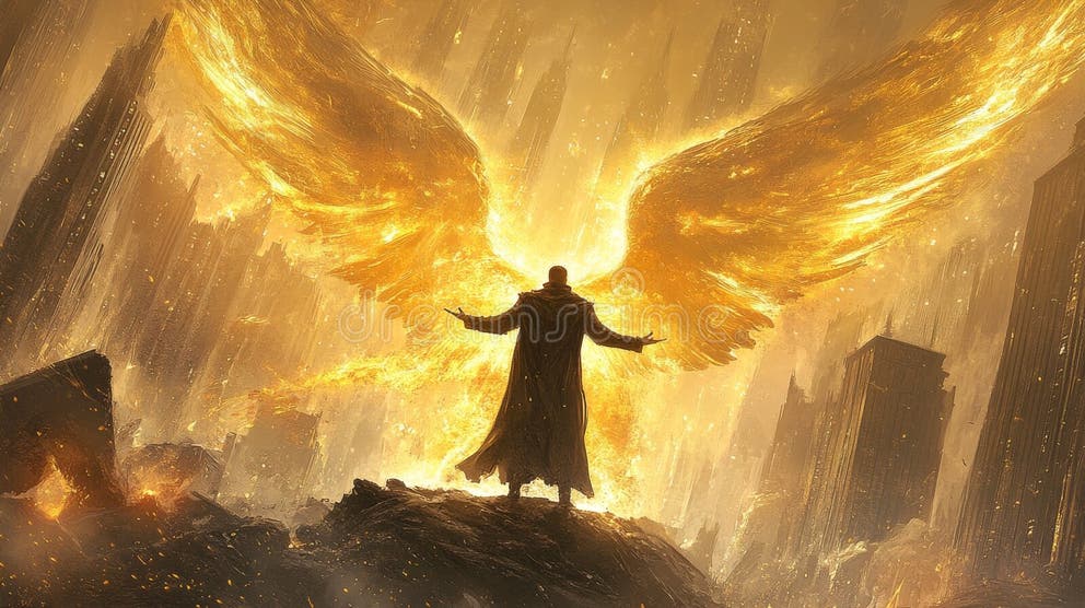 A Digital Illustration Depicting a Wizard Conjuring the Phoenix from ...