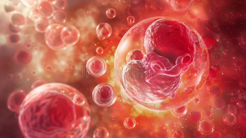 Digital Illustration of a Human Embryo Developing in the Womb Stock ...