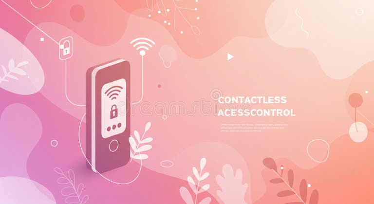 A Digital Illustration Depicts a Rectangular Access Control Device with ...