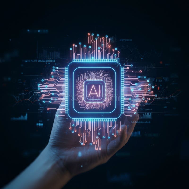 A Digital Illustration Displays a Human Hand Supporting a Glowing ...