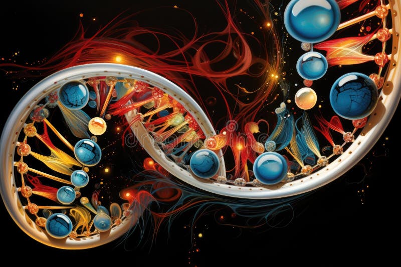 Digital Illustration of DNA in Colour Background High Resolution ...