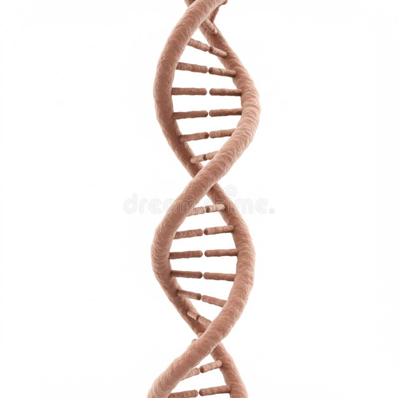 A Digital Illustration of a DNA Double Helix Displayed Vertically ...