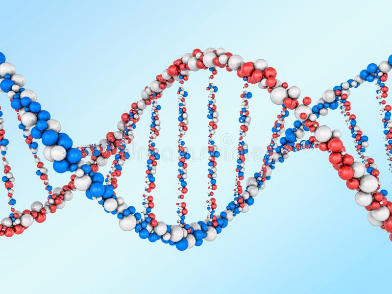 Digital Illustration of a DNA Model on Science Background. 3D Stock ...