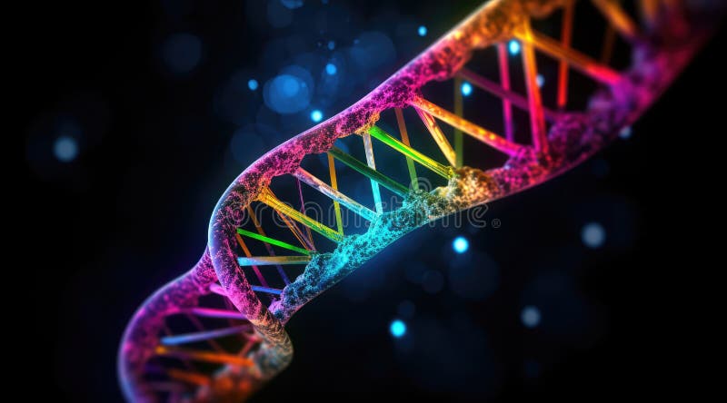 Digital Illustration DNA Structure in Colour Background Stock ...