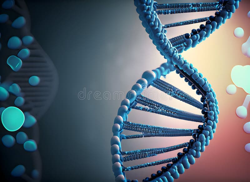 Digital Illustration DNA Structure in Colour Background this Image is a ...
