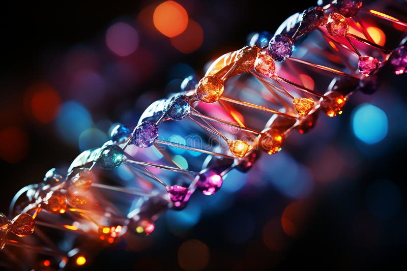DNA Structure on a Dark Background Stock Illustration - Illustration of ...
