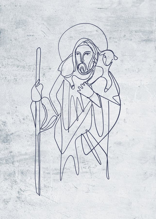 Jesus Good Shepherd Drawing Stock Illustrations – 139 Jesus Good ...
