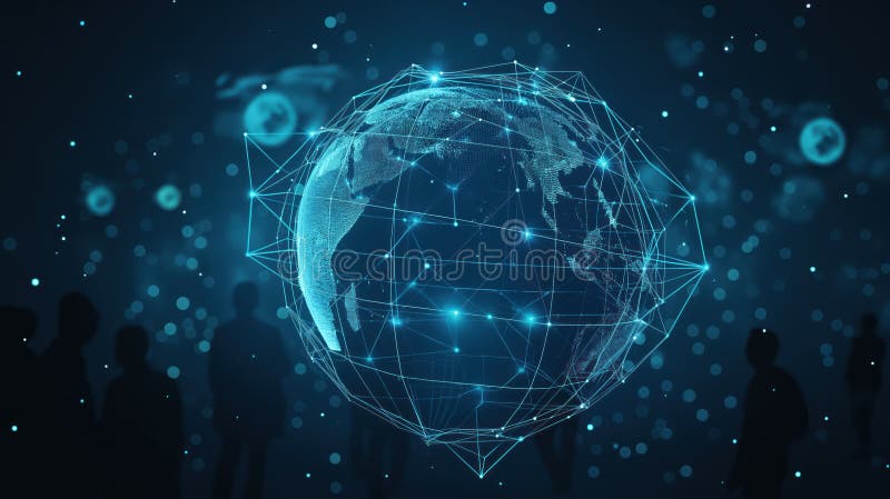 Digital Illustration of Earth As Sphere with Intricate Lines Creating ...