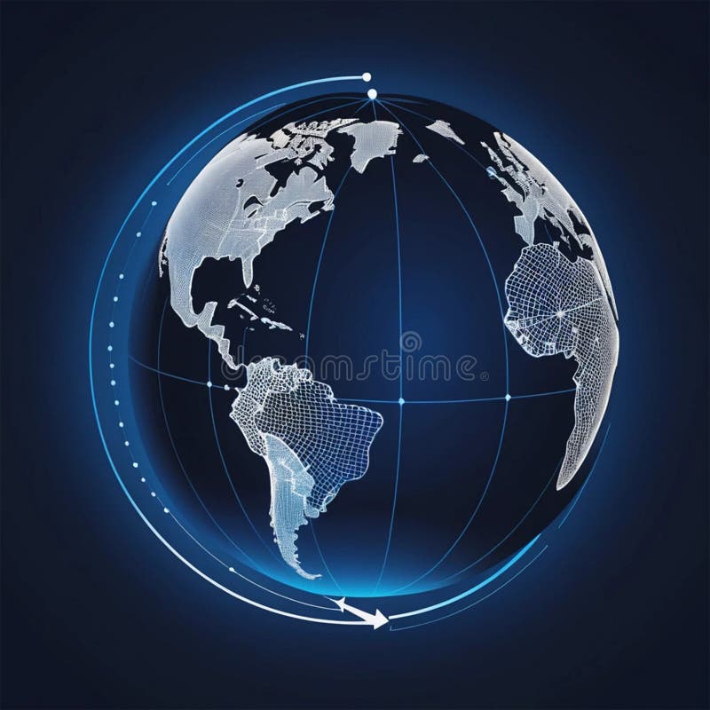 Vector Illustration Symbolizing Global Business with a Globe and ...