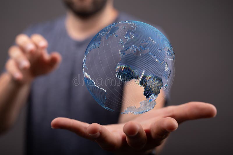 Digital Illustration of the Earth in the Hand -the Concept of the ...