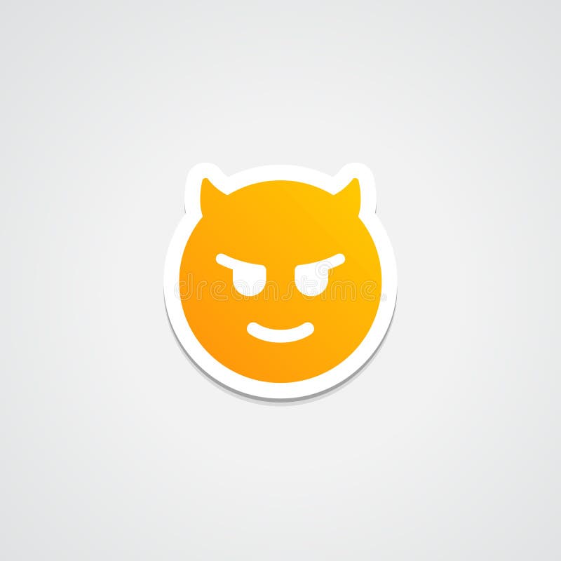 Devil Emoji Sticker stock illustration. Illustration of satan - 115819336
