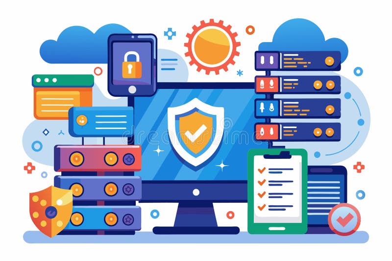 A Digital Illustration Emphasizes Data Security Measures for Web ...