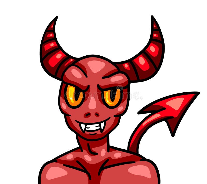 A Very Evil Creepy Smiling Devil Stock Illustration - Illustration of ...